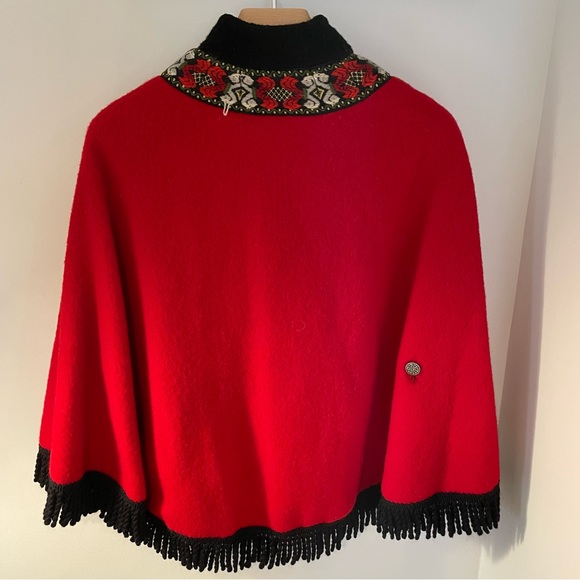 Jackets & Coats | Vintage Fjord Fashion Red Nordic Cape | Poshmark